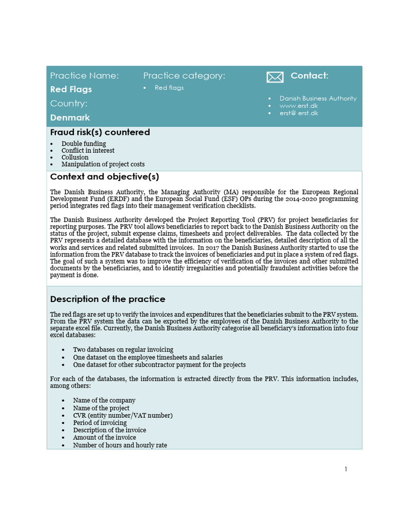 Danish Business Authority - 3.1.8 Red Flags en | PDF | Invoice ...