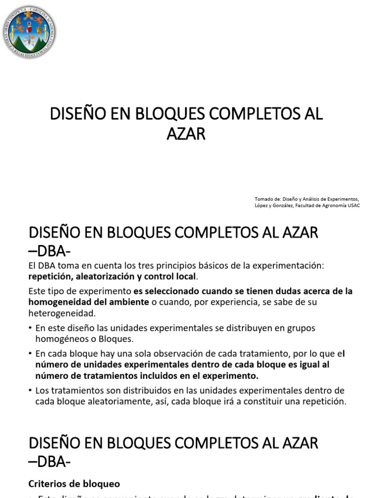 Diseño en Bloques Completos Al Azar | PDF