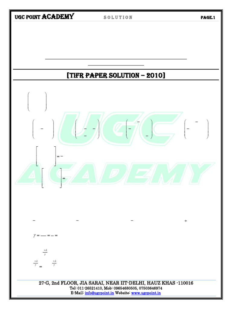 TIFR PAPER SOLUTION 2010_2017 | PDF TIFR PAPER SOLUTION 2010_2017 | PDF
