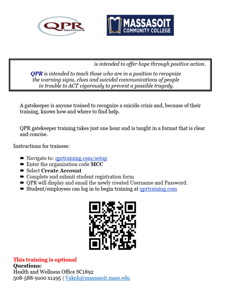 QPR Gatekeeper Training Outline | PDF