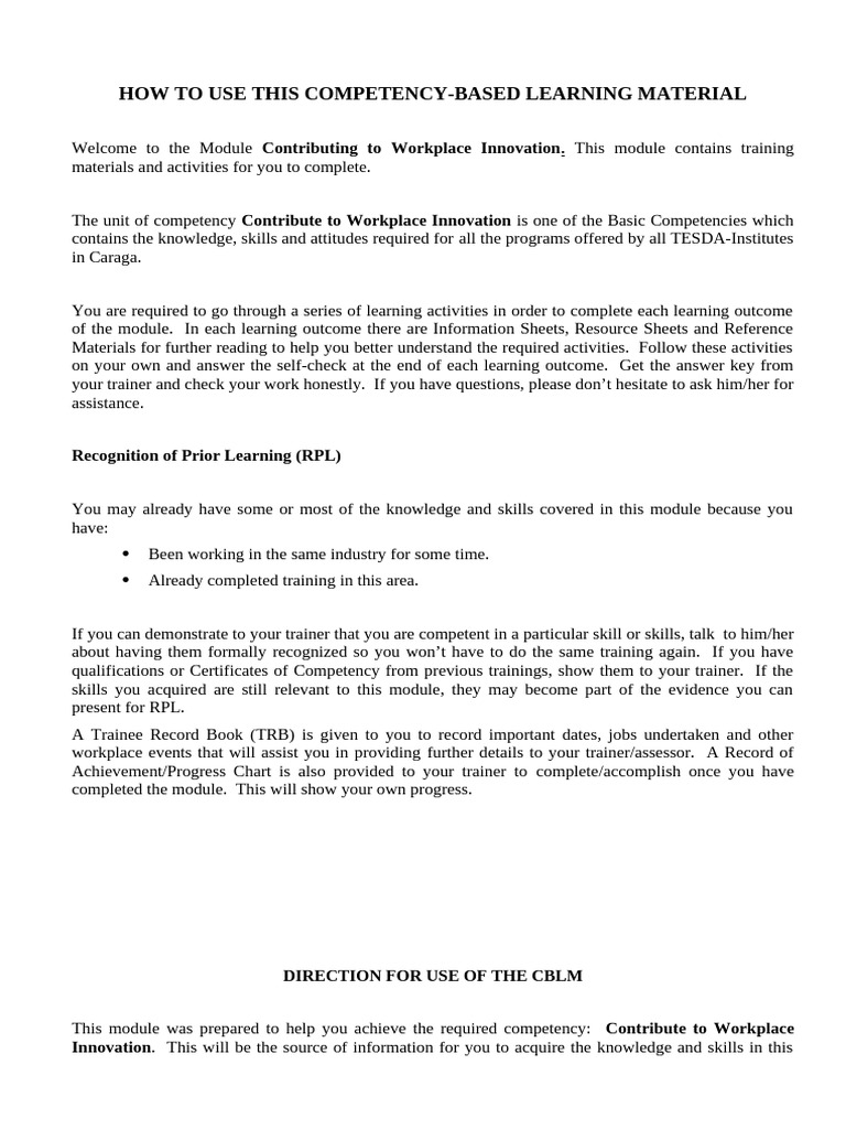 5.-CBLM-CONTRIBUTE-TO-WORKPLACE-INNOVATION | PDF