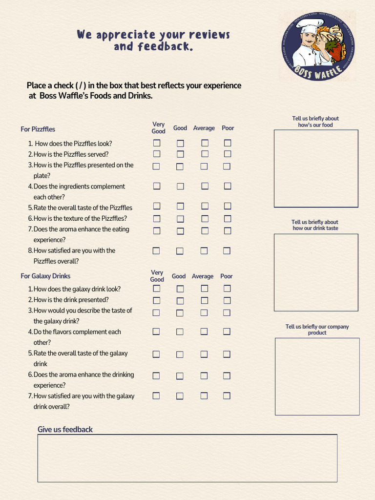 Professional Restaurant Survey Form Document A4.pdf | PDF
