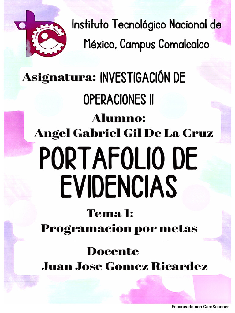 Portafolio de Evidencias IO2 | PDF