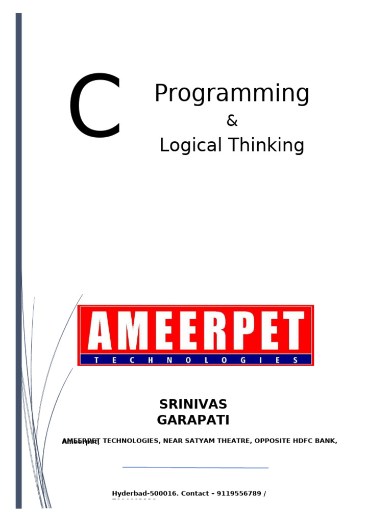 C Language Material Ameerpet Technologies | PDF
