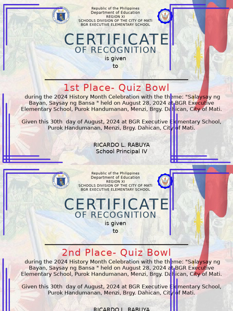 Certificate History Month | PDF