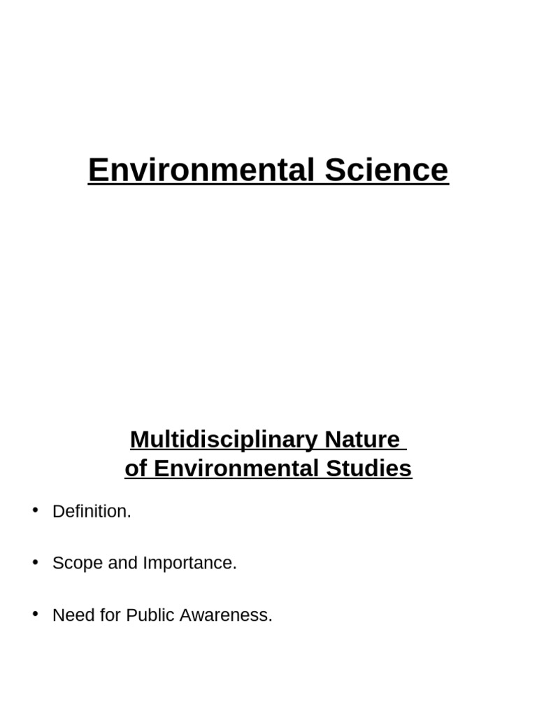 Environmental Science Introduction KSN | PDF