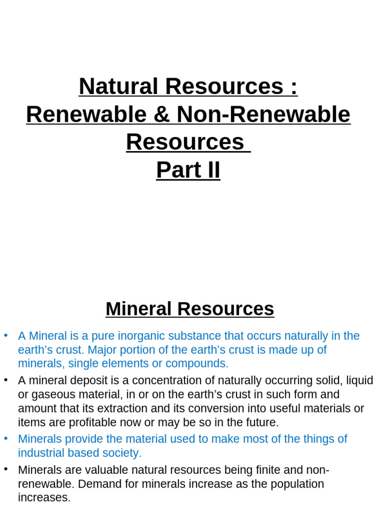 Natural Resources Part II 2003 (M1) KSN | PDF