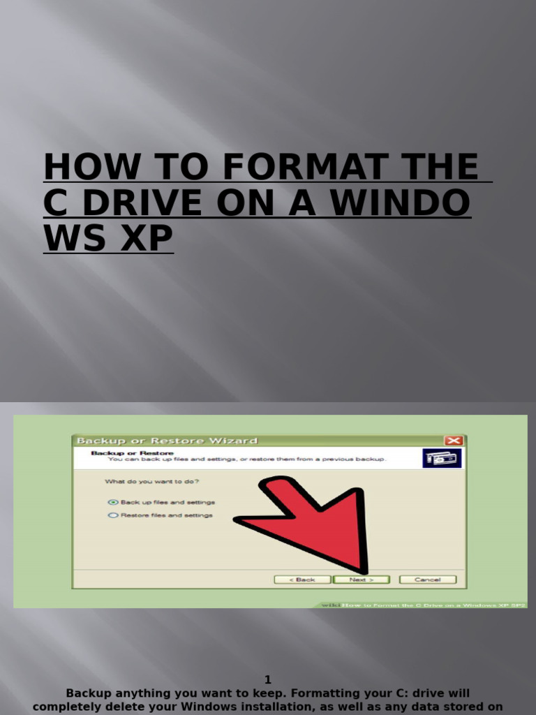 How To Format The C Drive On You Computer | PDF
