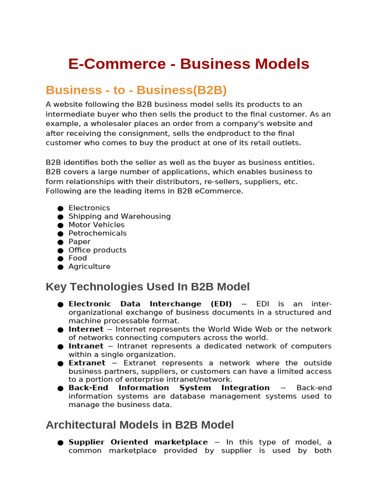Business Models | PDF