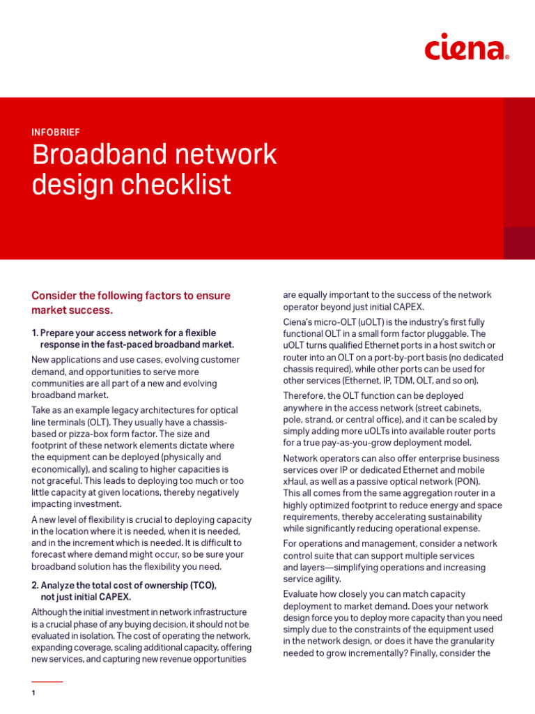 Broadband Network Design Checklist IB | PDF