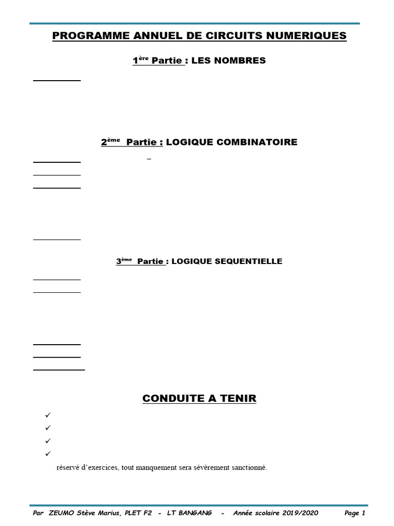 Circuit Numérique PF2-PF3 | PDF