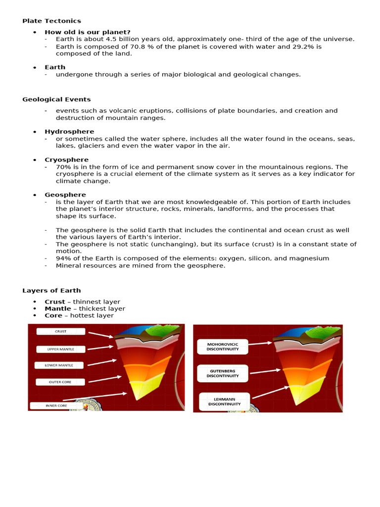 Plate Tectonics Grade 10 Science | PDF