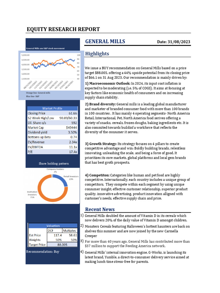 General Mills - Equity Research Report | PDF