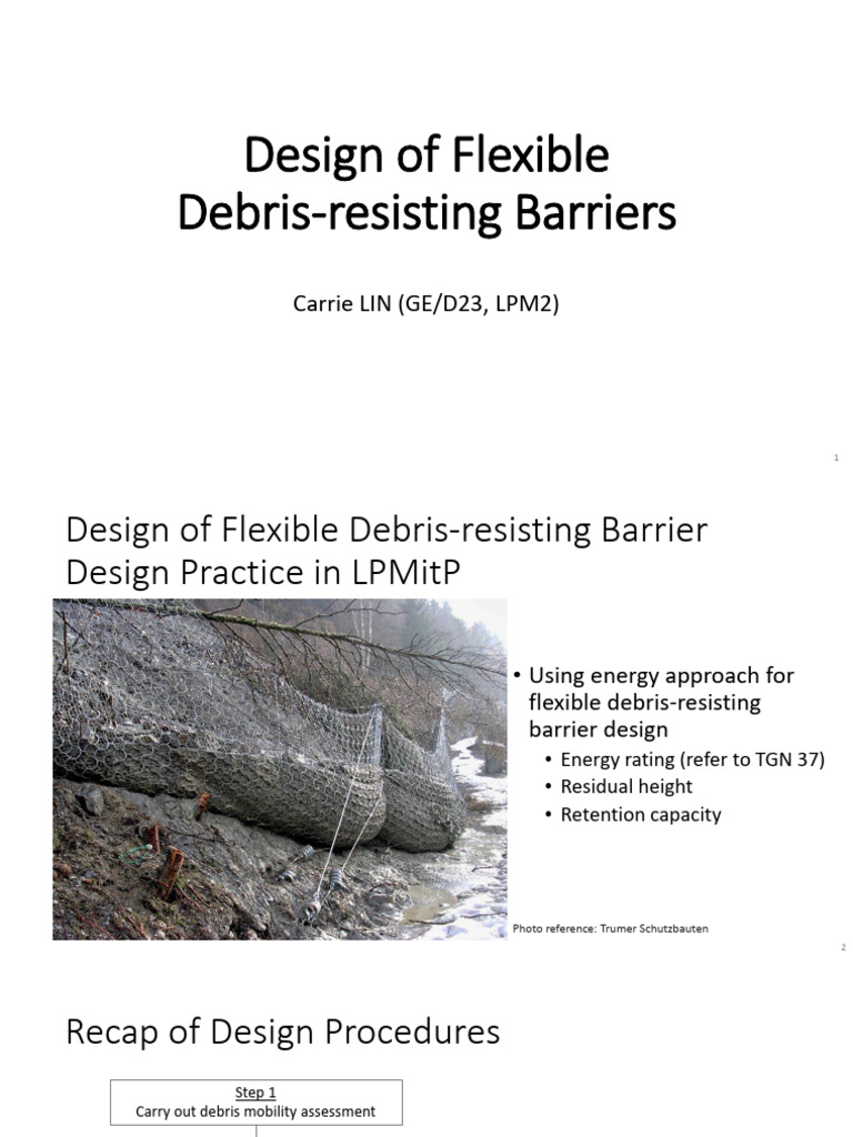 Design of Flexible Debris-Resisting Barriers | PDF
