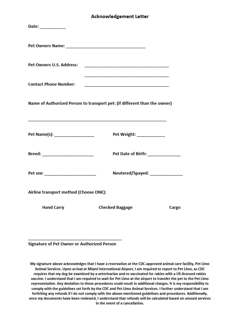 Acknowledgement Letter | PDF