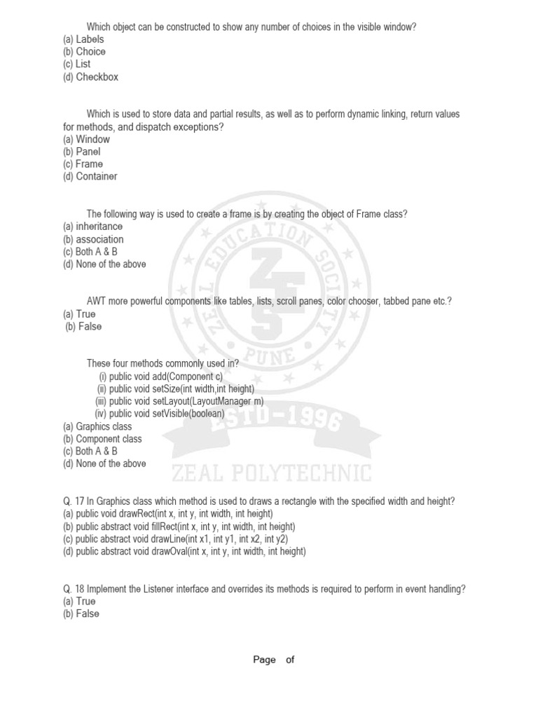 Ty Comp Sem V Ajp 22517 Mcqs Bank 4 | PDF