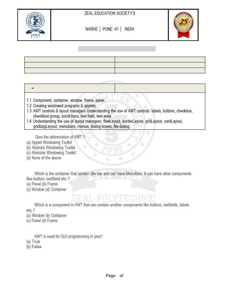 Ty Comp Sem V Ajp 22517 Mcqs Bank 2 | PDF