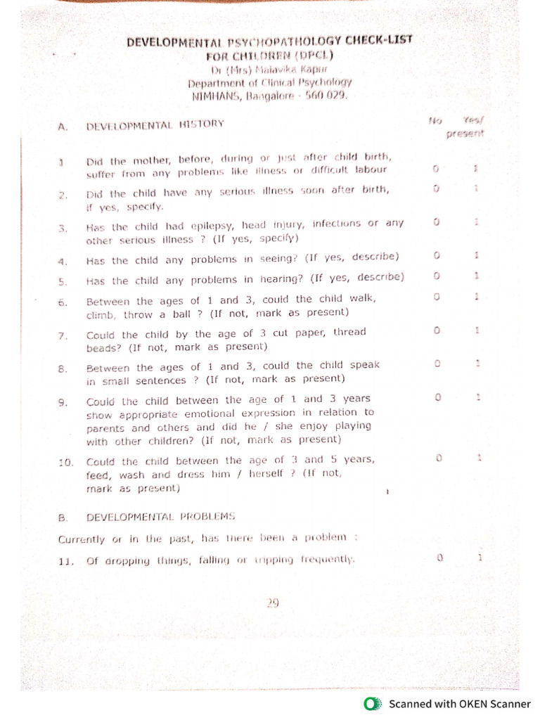 DPCL Questionnaire | PDF