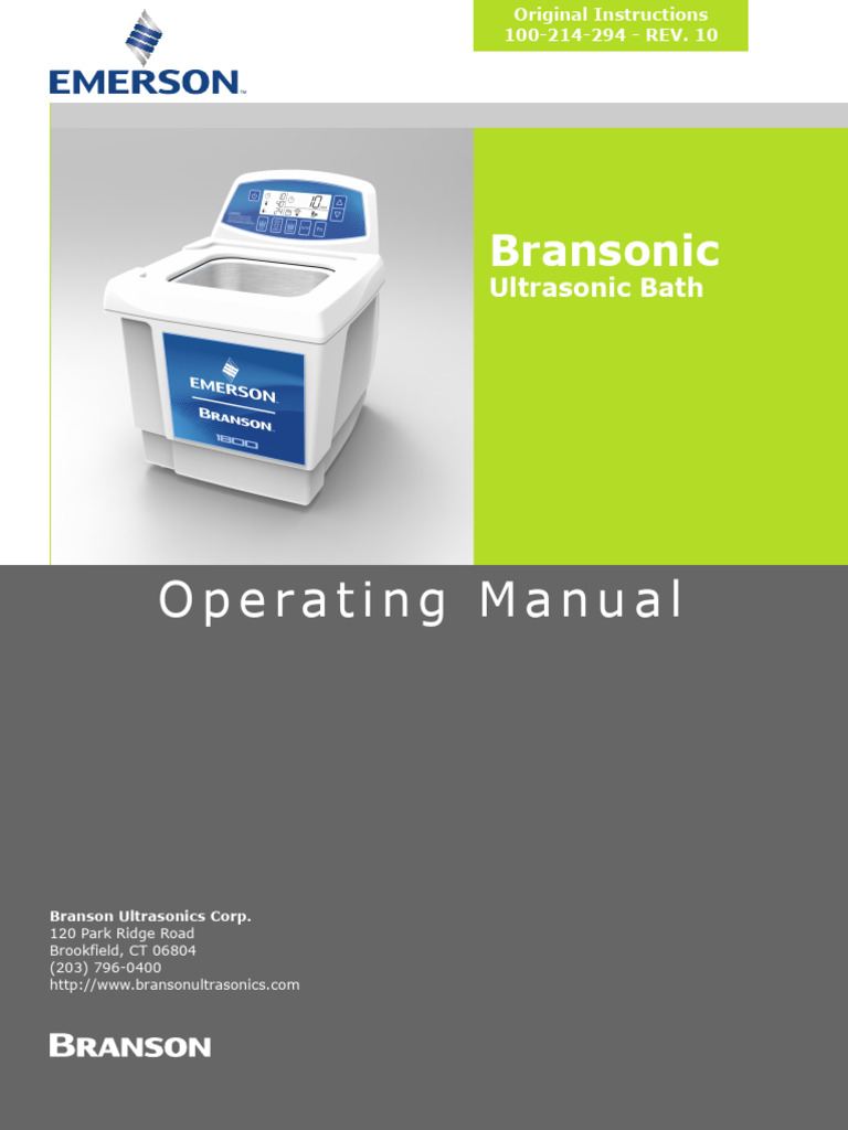 Manual Bransonic Ultrasonic Bath en 5410610 | PDF