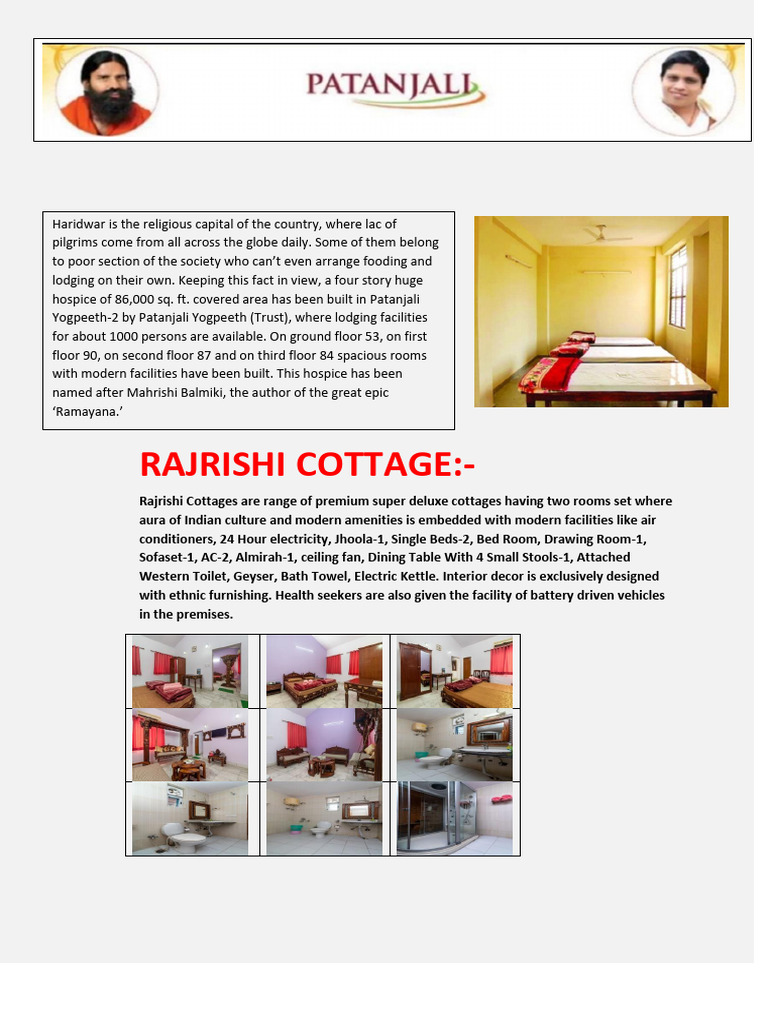 Patanjli Accommodation Details | PDF