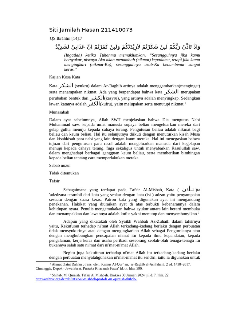 QS Ibrahim Ayat 7 | PDF