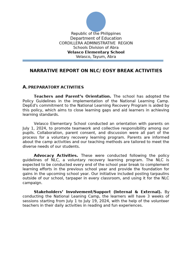 NLC-Narrative-Report-2 | PDF