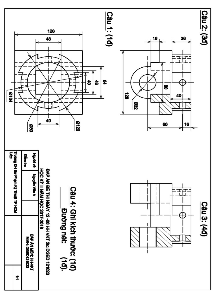 Dap An de Thi Ngay 12-06-18 HH VKT 2tc Dged 121023 Hoc Ky 2 | PDF