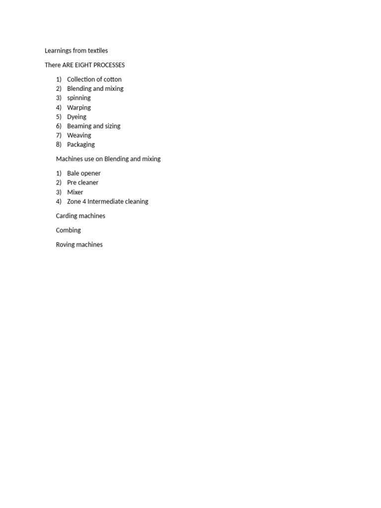 Learnings From Textiles Notes | PDF