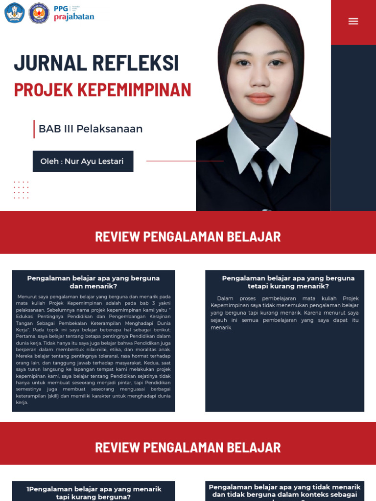 Jurnal Refleksi Projek Kepemimpinan | PDF