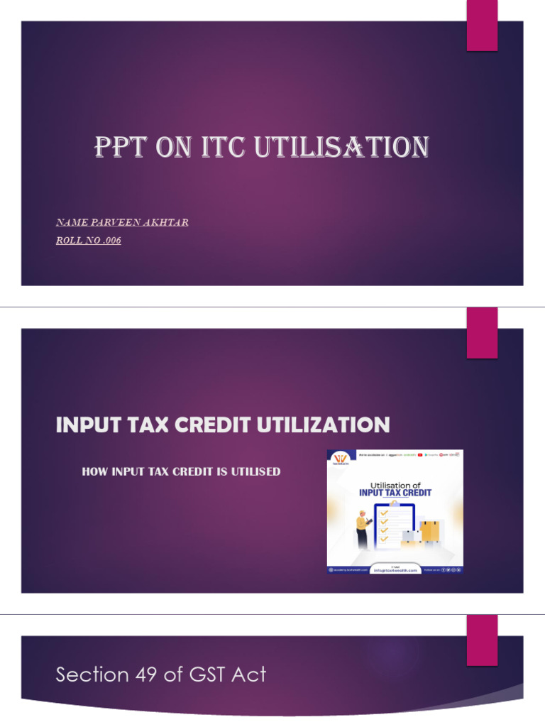 On Itc Utilisation | PDF