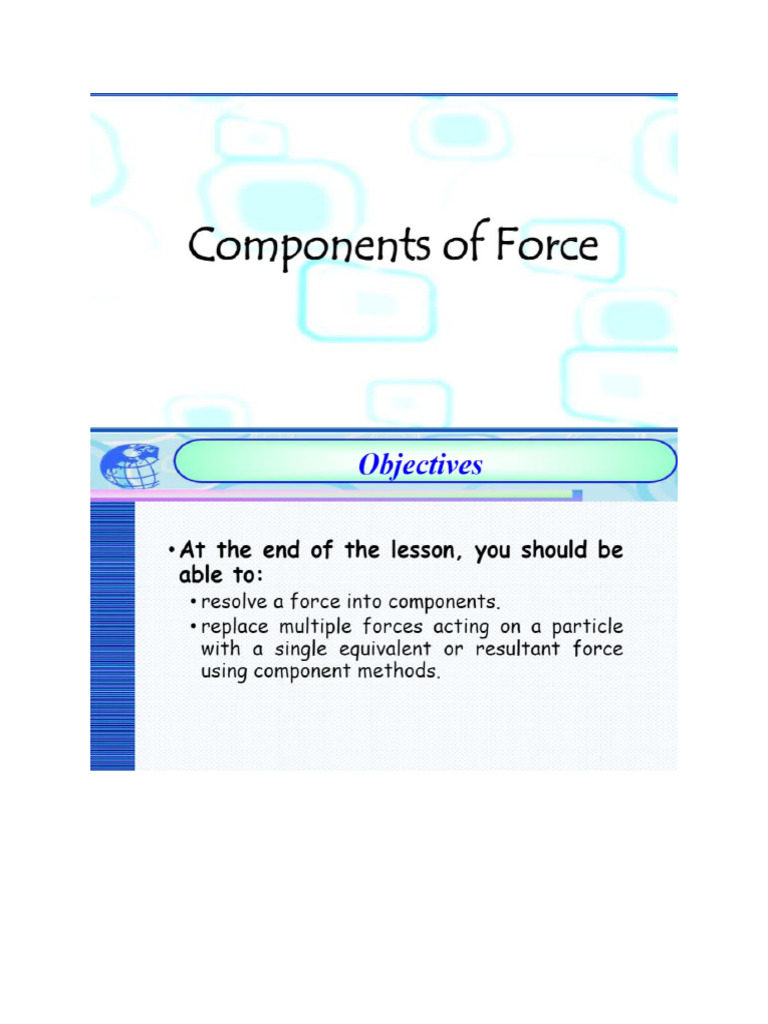 Component of Forces | PDF