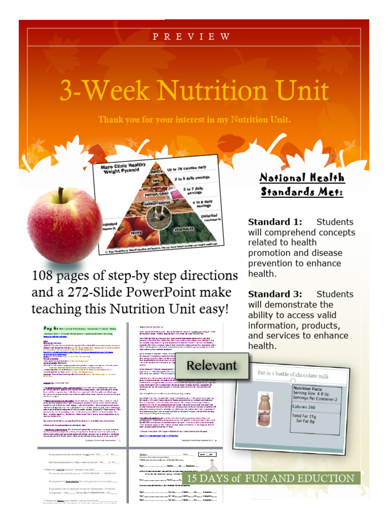 Nutrition Unit Preview | PDF