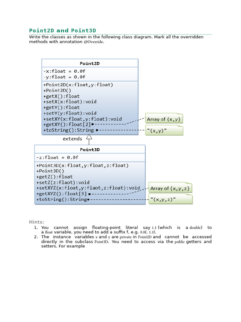 Point2D Point3D: @override | PDF