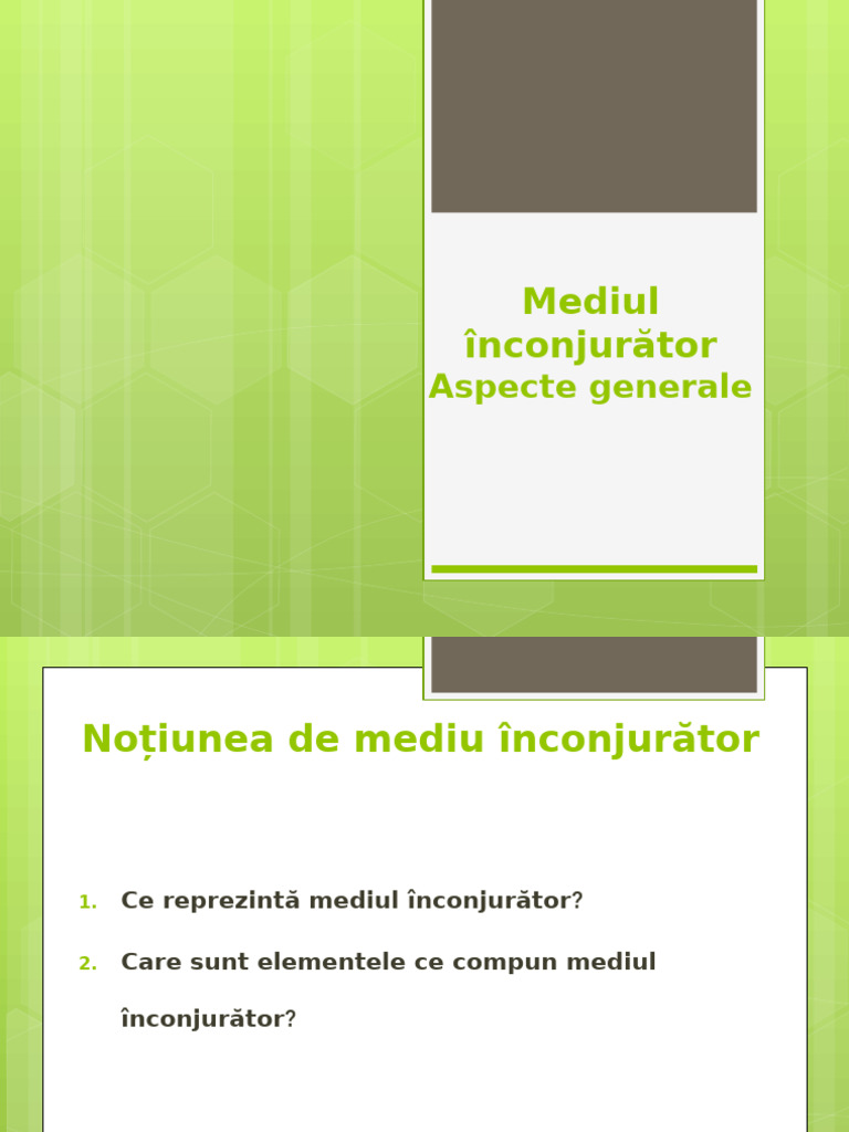 Mediul Inconjurator Clasa A XI | PDF