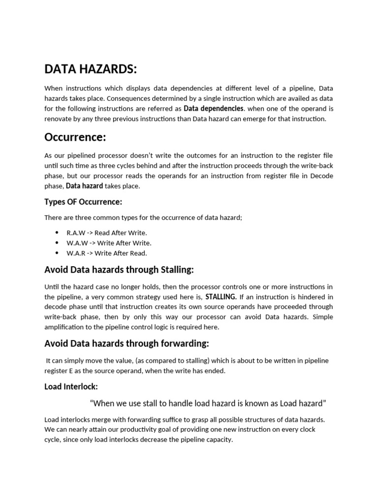 DATA HAZARDS | PDF