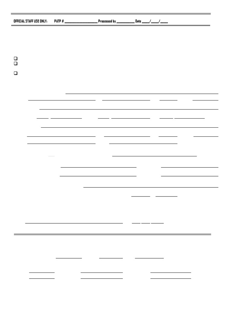 FORM 15 Application For The Pastors Advanced Training Progr | PDF