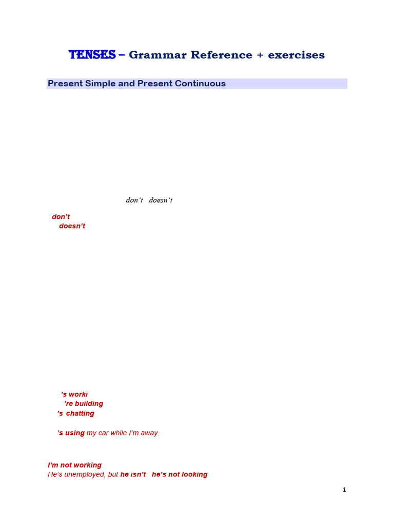 Tenses Extra Practice A2 | PDF | Verb | Language Arts & Discipline