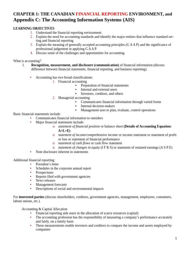 BUS343 - Ch1 - LectureNote - Ch.1 & Appendix C-AIS - F2023 - AB1 - AFTER Class | PDF