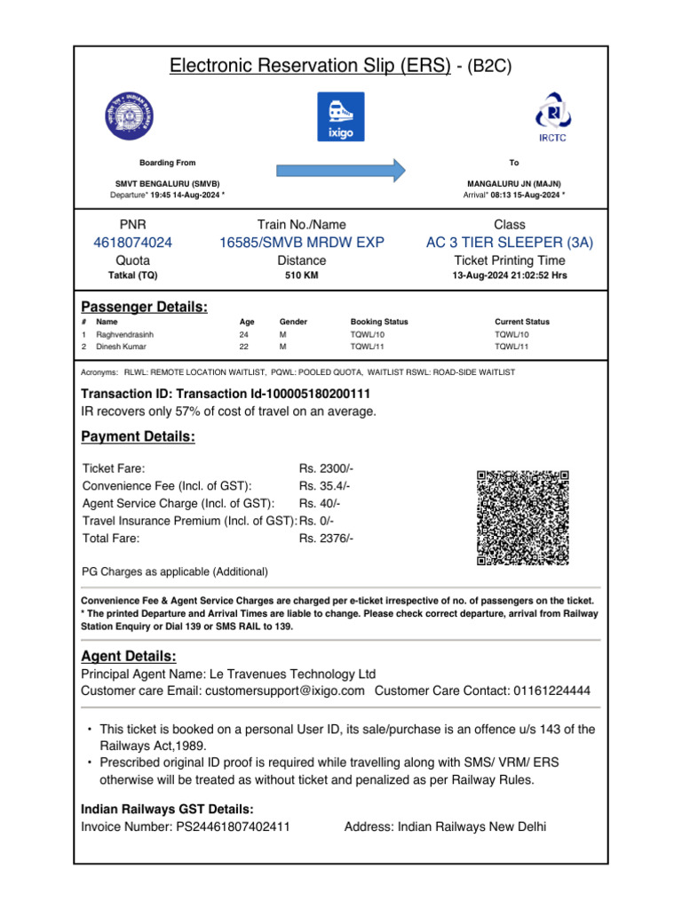 SMVT To Mangaluru JN | PDF