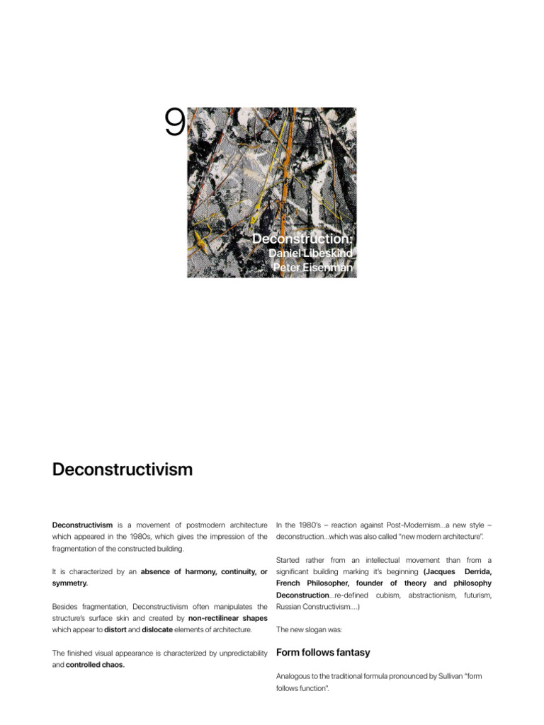 L. - 9 Deconstruction Daniel Libeskind Peter Eisenman - 2 | PDF