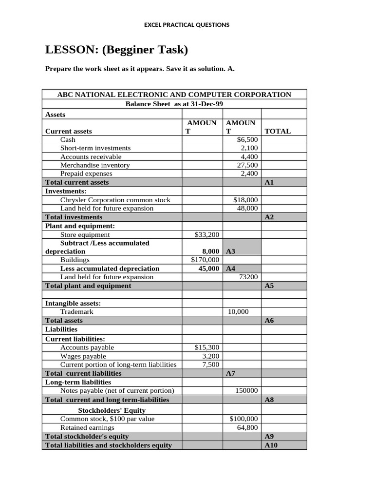 EXCEL PRACTICAL Swahili | PDF
