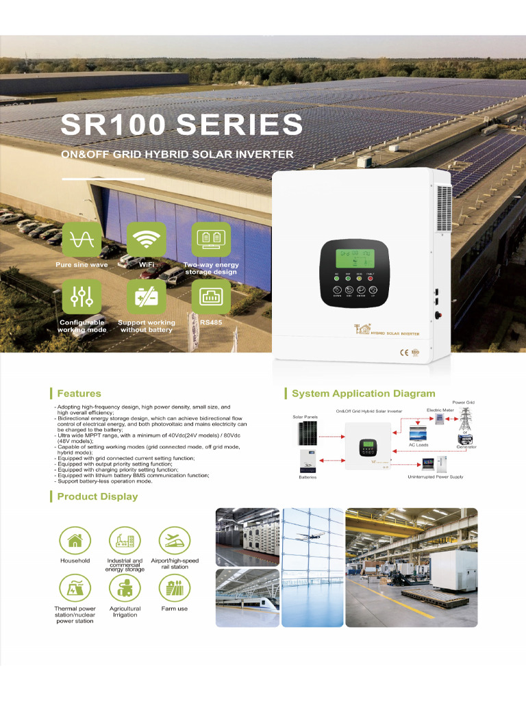 Sr100-On&off Grid Hybrid Solar Inverter | PDF