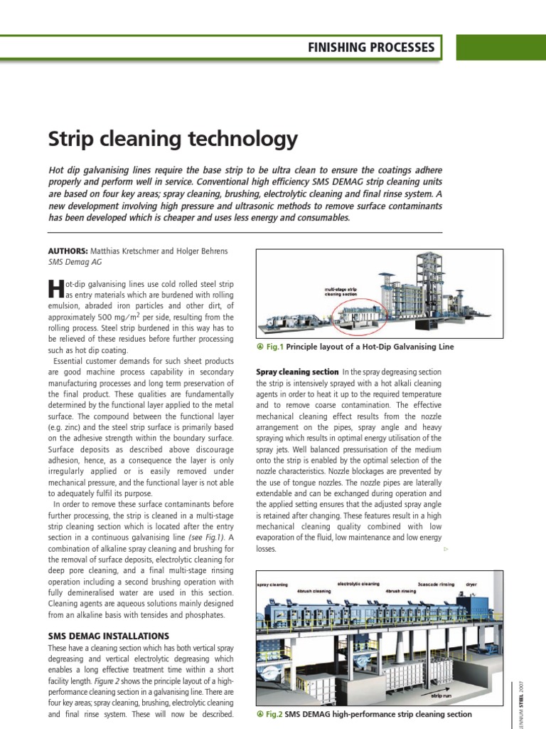 Electrolytic Cleaning for Steel Strips | PDF | Ultrasound | Pump