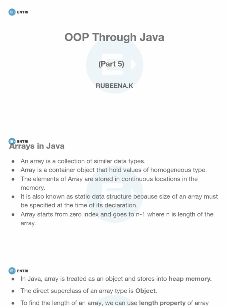 JAVA Part 05 Arrays in Java | PDF