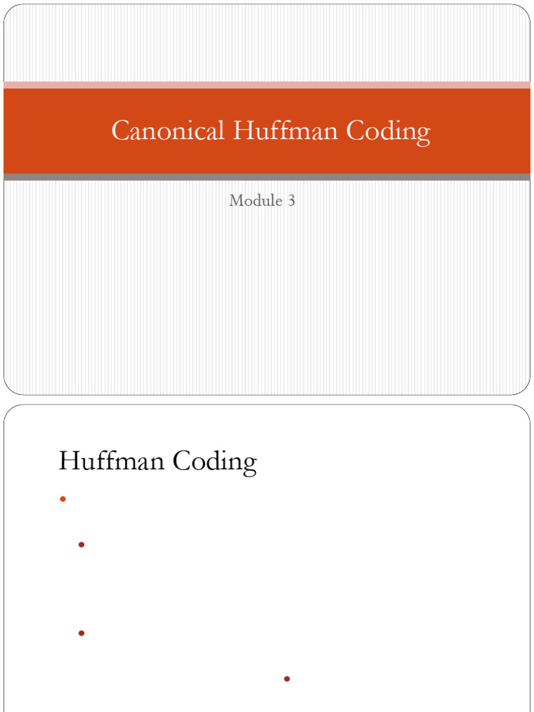 19-Huffman coding method1, Canonical huffman coding-28-08-2023 | PDF