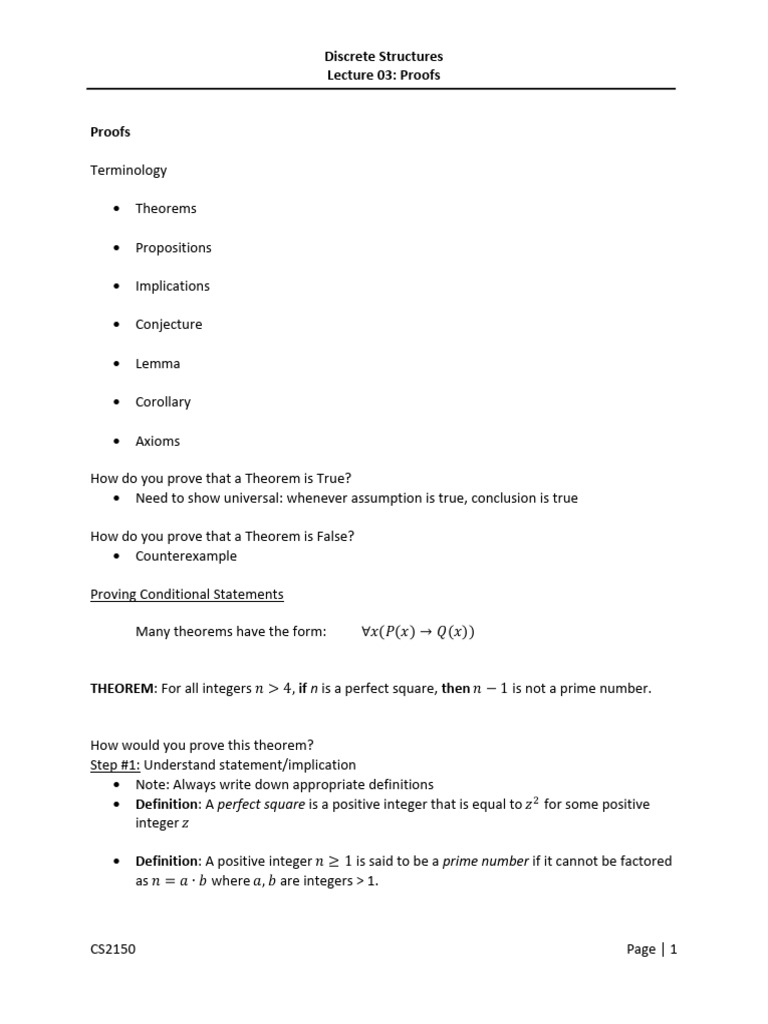 Lecture03 Proofs | PDF