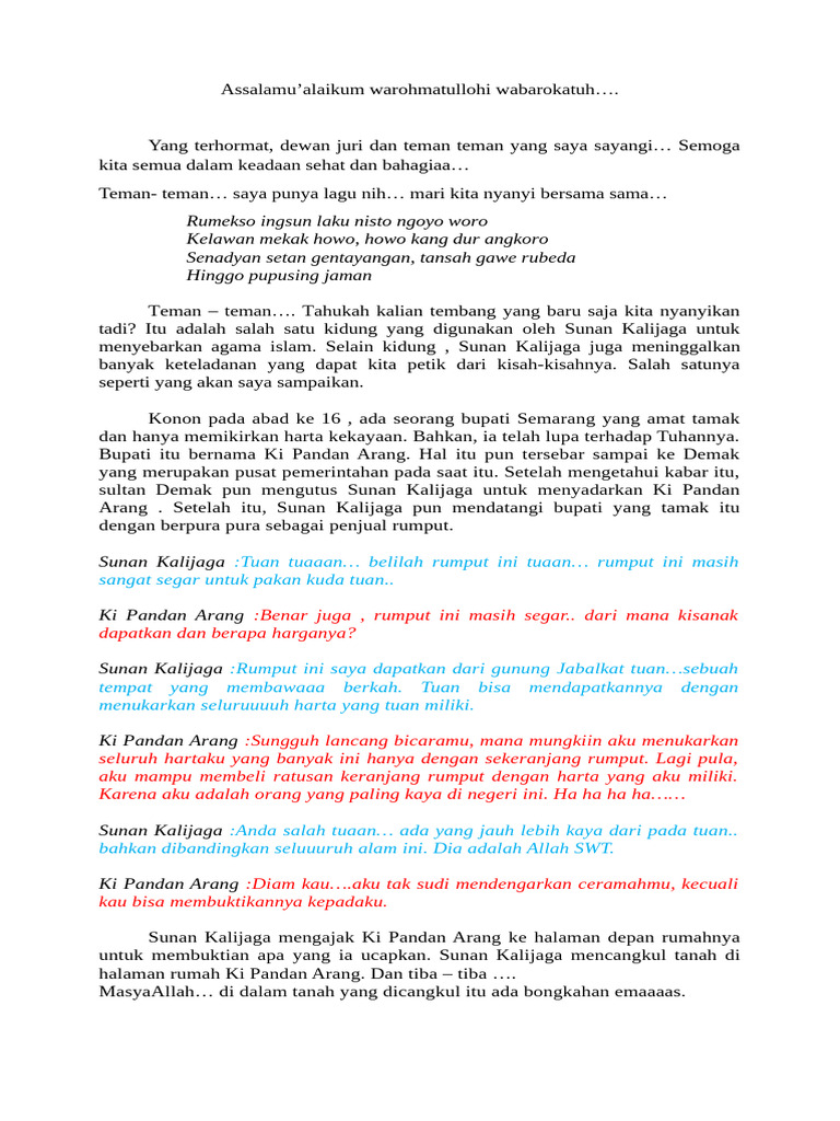 Cerita Islami Sunan Kalijaga | PDF