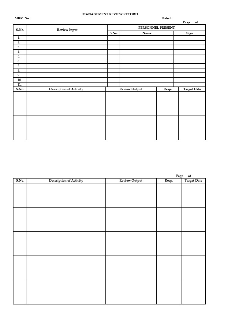 Management Review Meeting | PDF