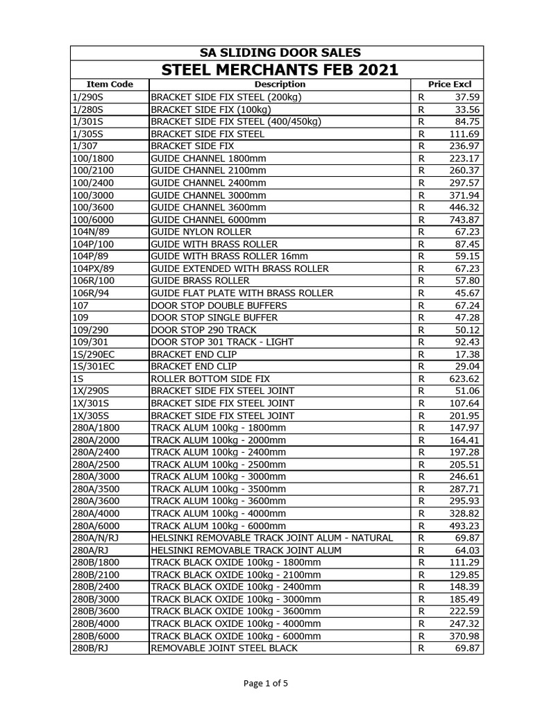 STEEL-PRICE-LIST-FEB-2021 | PDF