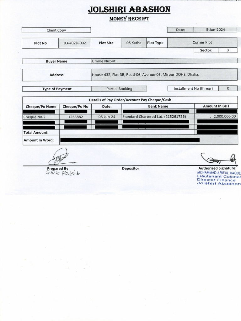 Jolshiri Booking 1 | PDF